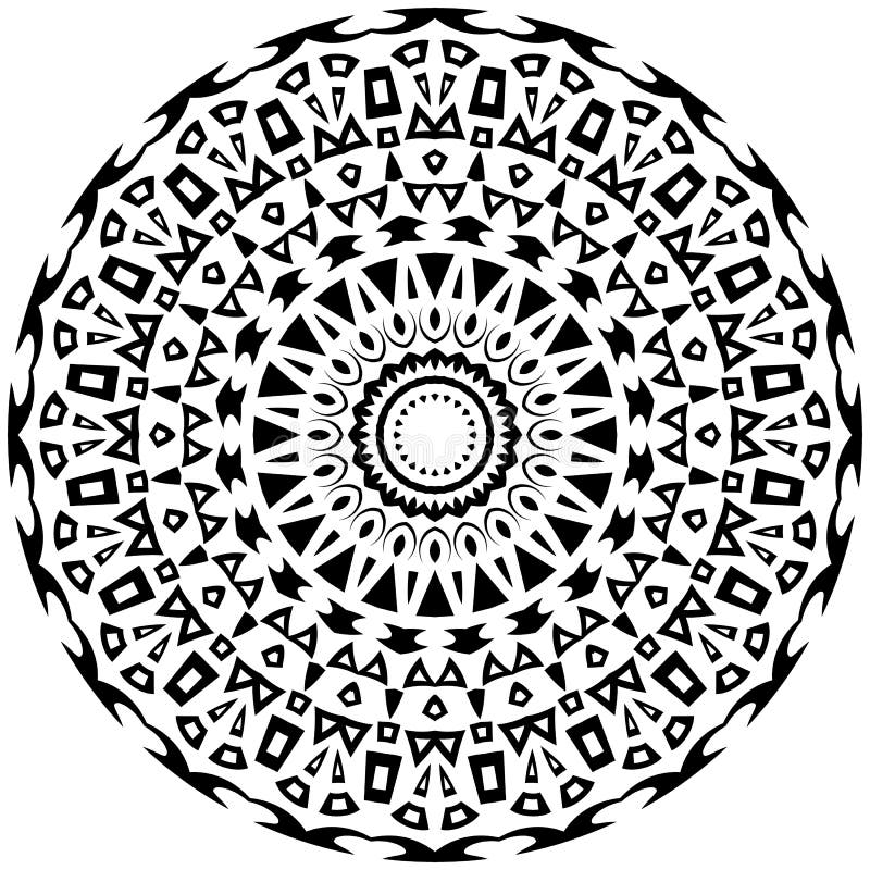 Tribal Round Ornament with Decorative Elements Stock Vector ...