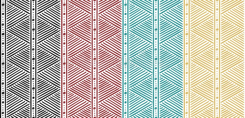 Tribal Seamless Ethnic African Pattern With Lines. Stock Vector ...