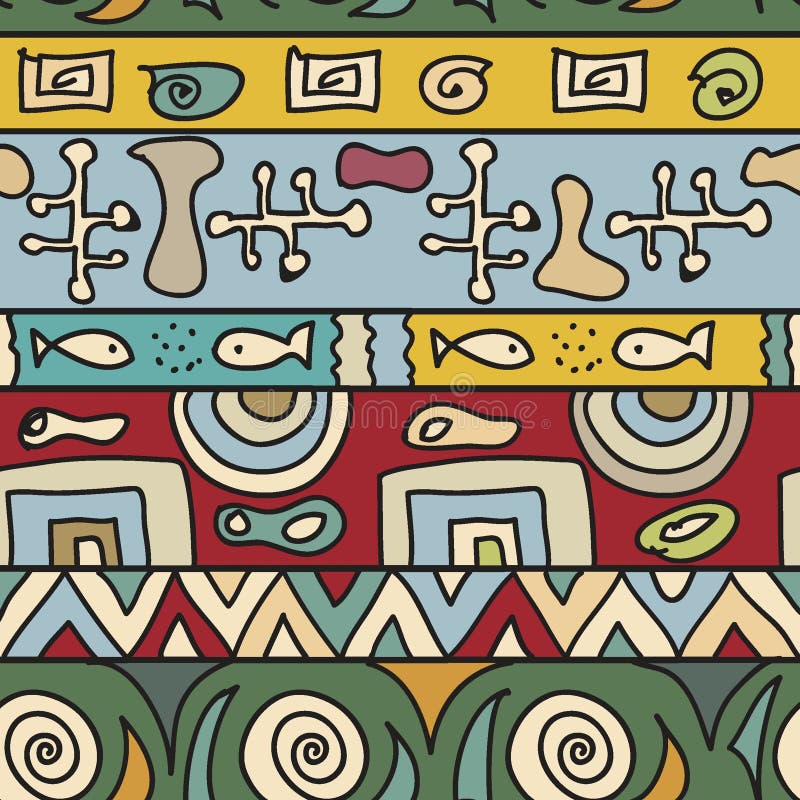 Tribal seamless pattern stock illustration. Illustration of colorful ...