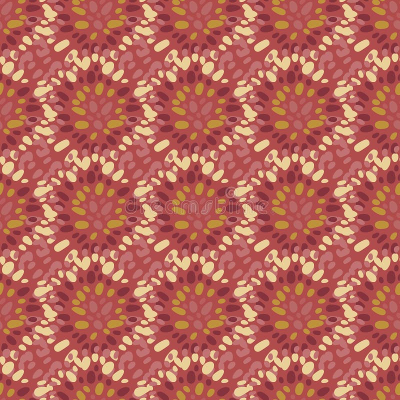 Tribal Seamless Pattern with Dot Circles. African Elements in Maroon ...