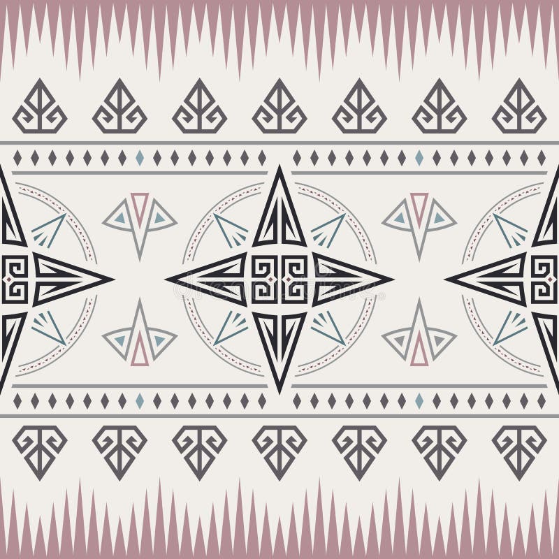 Tribal Seamless Pattern. Ethnic Geometric Vector Background. Aztec or ...