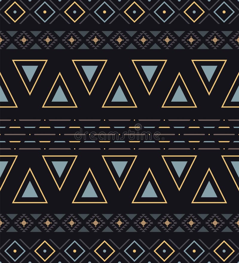 Tribal Seamless Pattern. Ethnic Geometric Vector Background. Aztec or ...