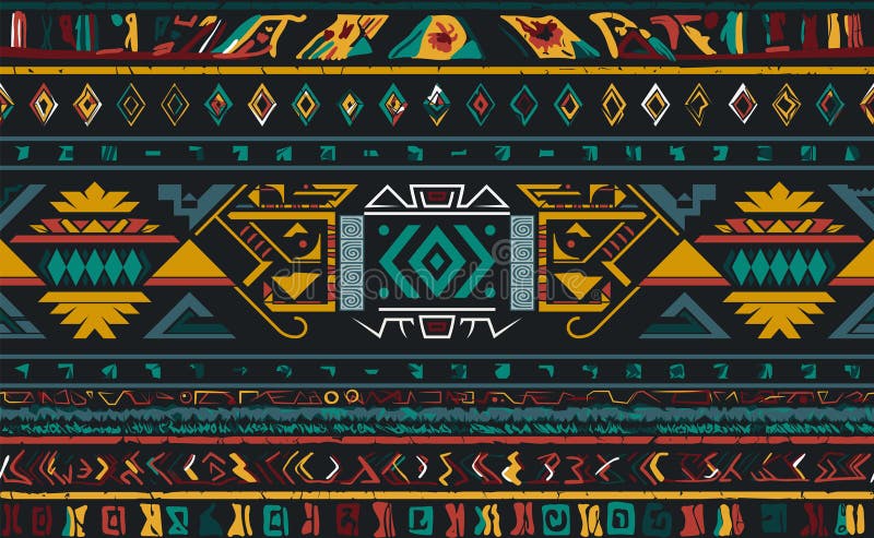 Tribal Seamless Pattern. Ethnic Geometric Vector Background. Aztec ...