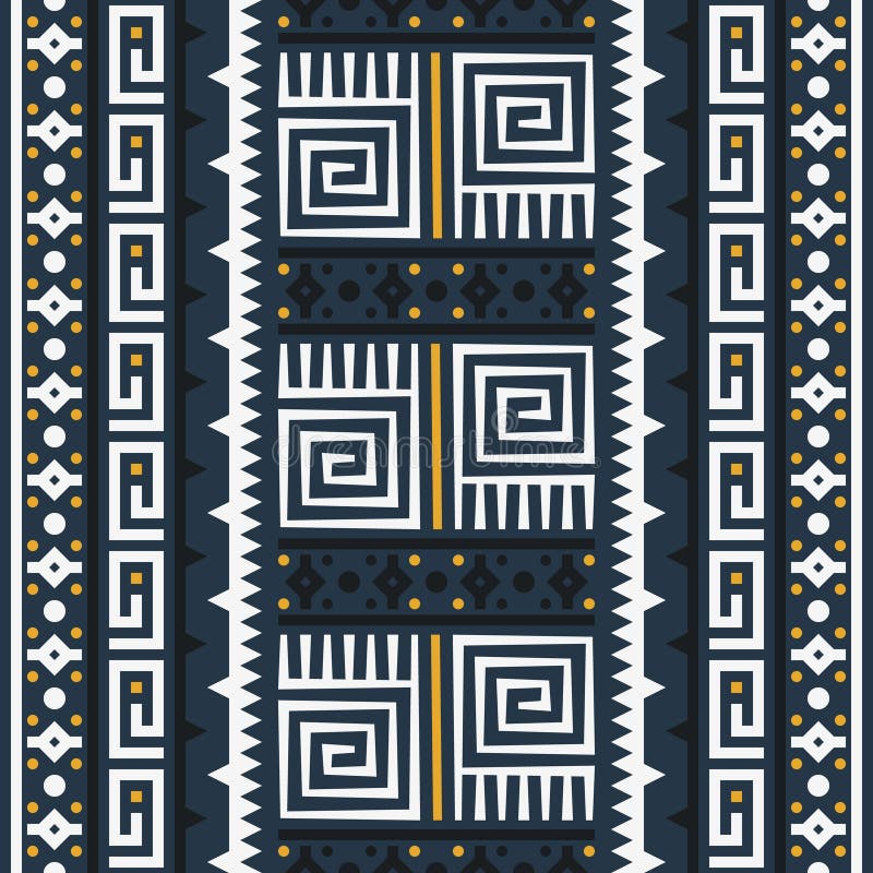Tribal Seamless Pattern. Ethnic Geometric Vector Background. Aztec ...