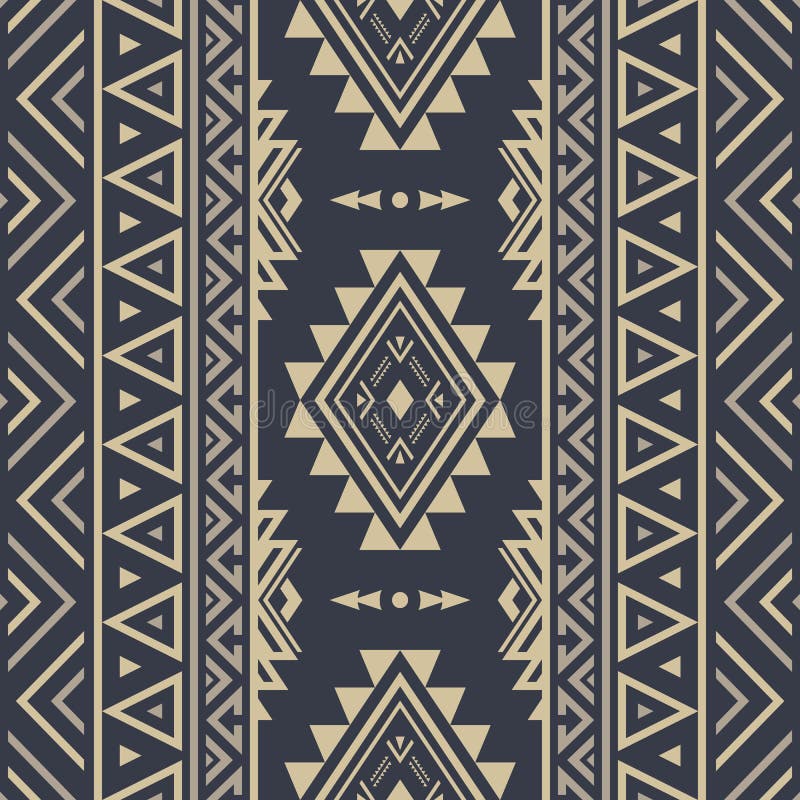 Tribal Seamless Pattern. Monochrome Ethnic Geometric Vector Background ...