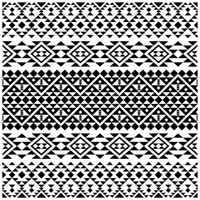 Tribal Seamless Pattern Texture Background Design Vector in Black White ...