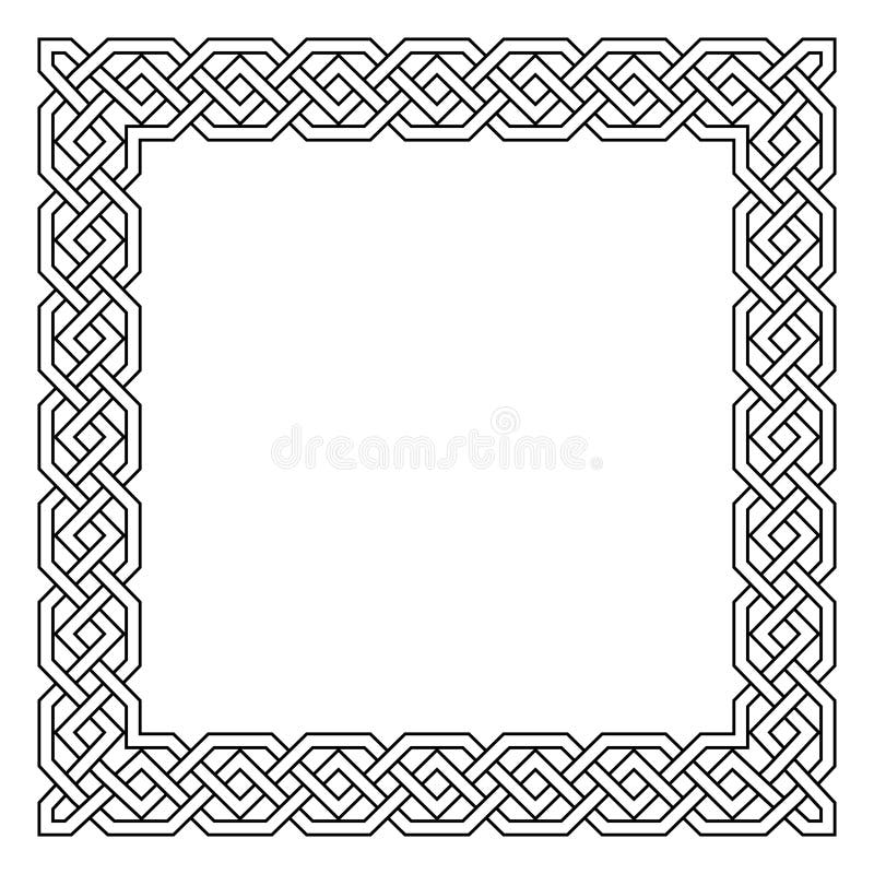 Tribal Square Frame on Isolated White Background. Mayan Concept. Tattoo ...