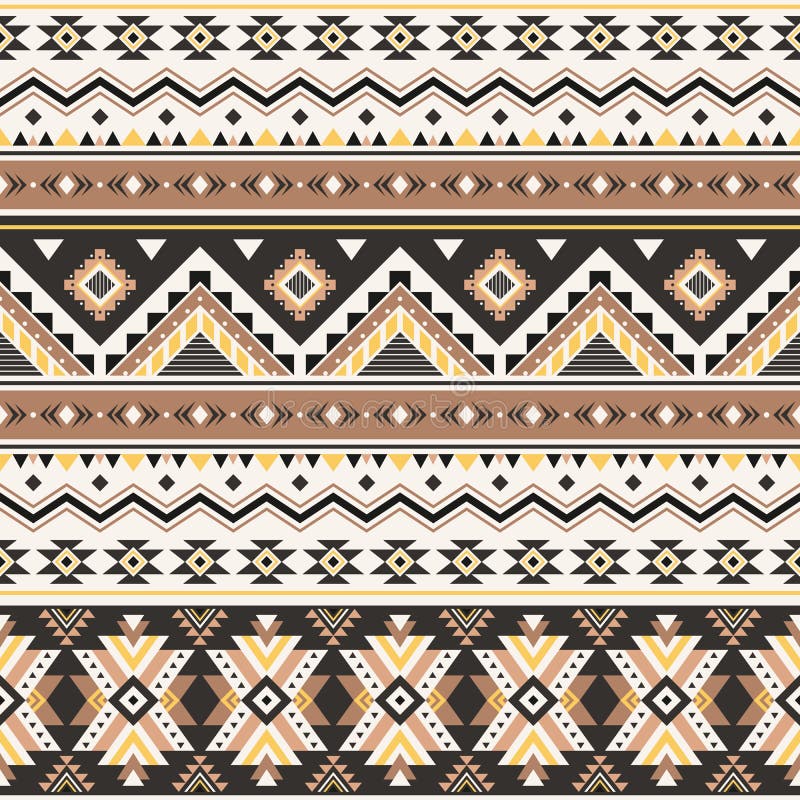 Tribal Aztec Geometric Seamless Pattern Stock Vector - Illustration of ...