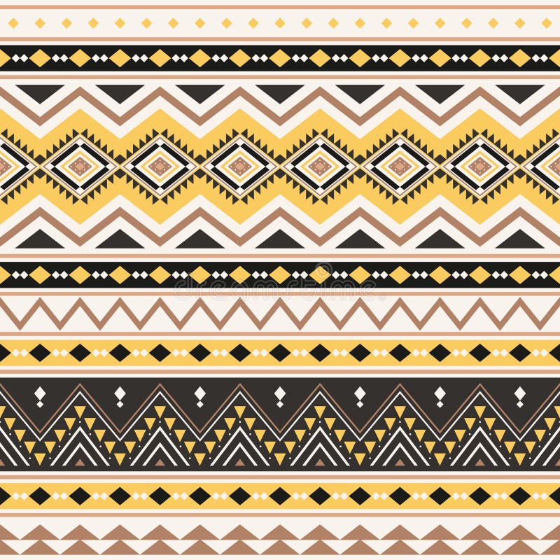 Tribal Aztec Geometric Seamless Pattern Stock Vector - Illustration of ...