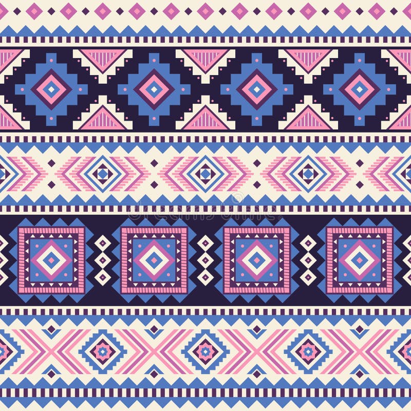 Tribal Aztec Geometric Seamless Pattern Stock Vector - Illustration of ...