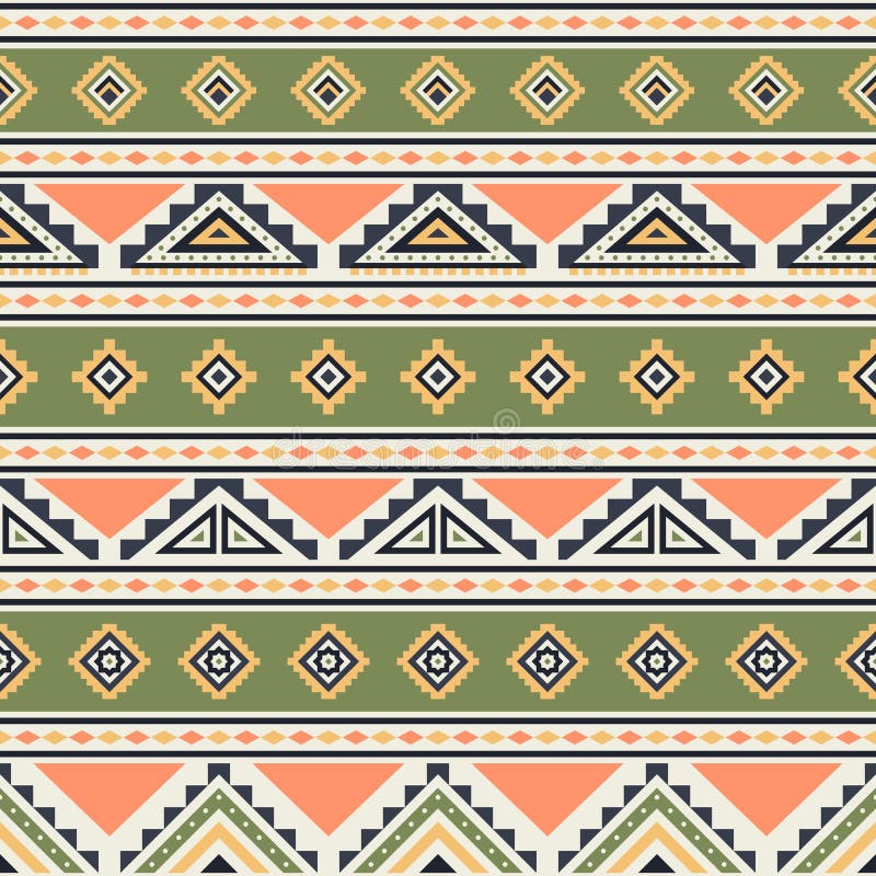 Tribal Aztec Geometric Seamless Pattern Stock Vector - Illustration of ...