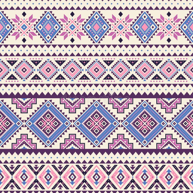 Tribal Aztec Geometric Seamless Pattern Stock Vector - Illustration of ...