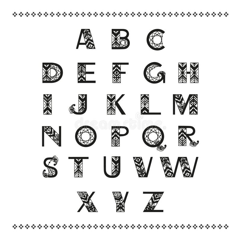 Tribal Alphabet Stock Illustrations – 2,894 Tribal Alphabet Stock ...