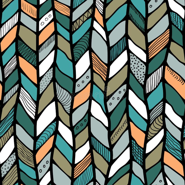 Tribal Style Braided Seamless Pattern, Ethnic Chevron Multicolor. Braid ...