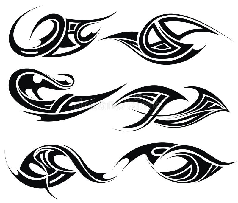 Tribal Tattoo Design Elements Set.Illustration for Print and Poster ...