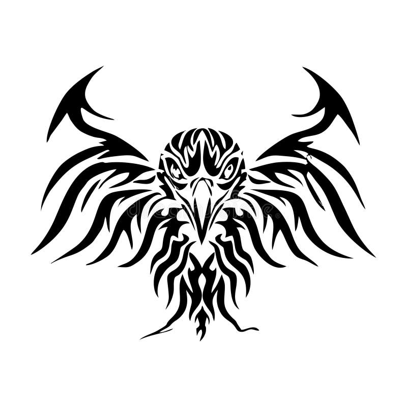 Tribal Tattoo Flying Eagle Design Stock Vector - Illustration of design, elegant: 252688269