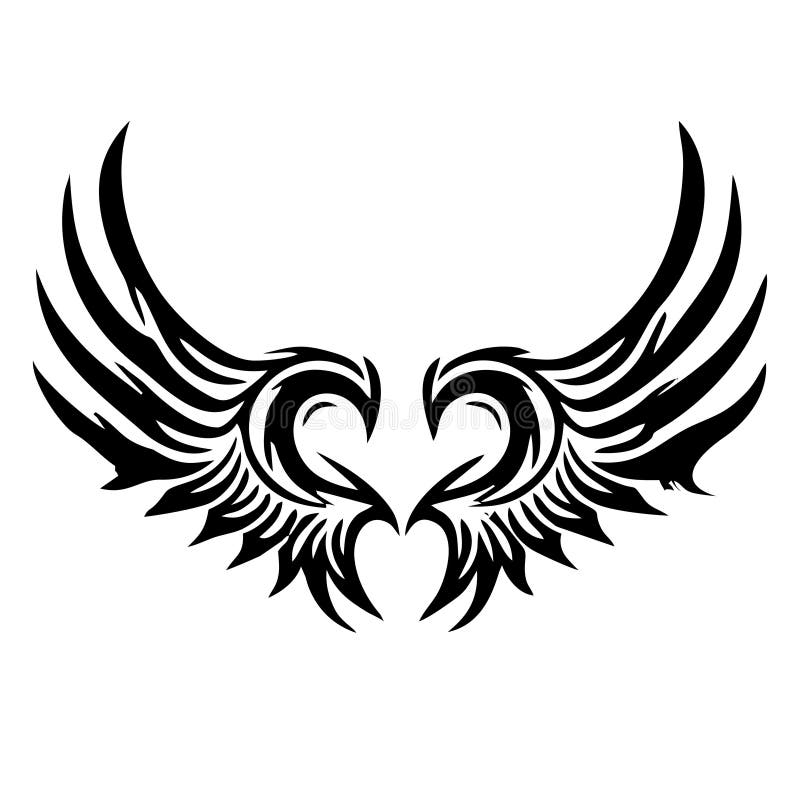 Tribal Tattoo Wings Design Elements Set Pack Stock Vector ...
