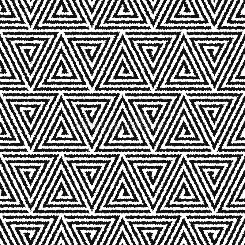 Abstract Geometric Black and White Triangles Pattern. Vector ...