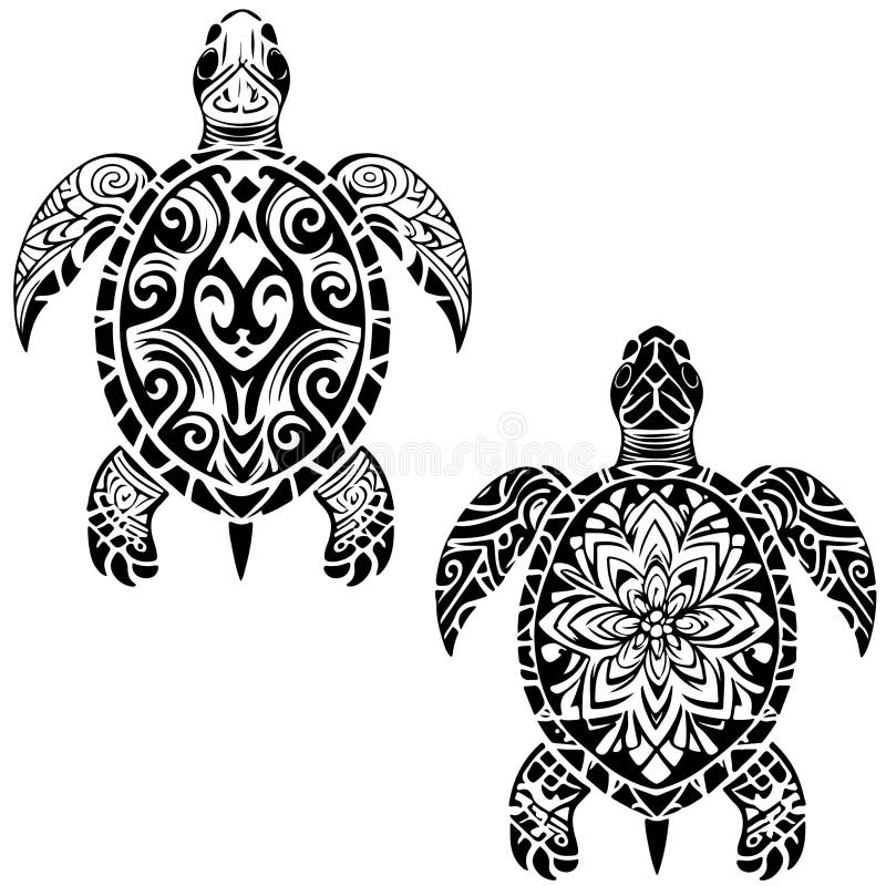 Tribal Turtle Tattoo Designs Stock Vector - Illustration of font ...