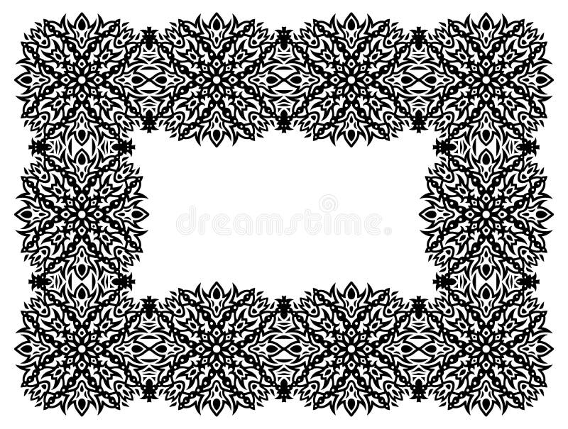 Tribal Vector Art with Black Rectangle Frame Stock Vector ...