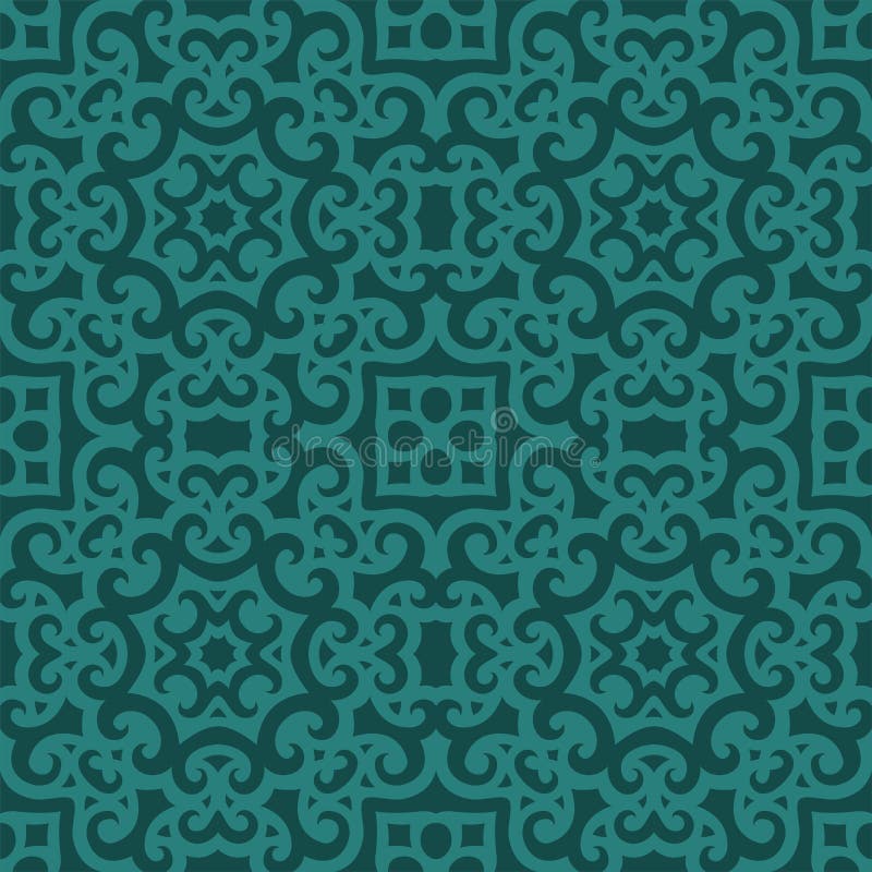 Tribal Vector Art with Green Seamless Pattern Stock Vector ...