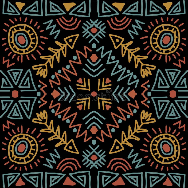 Tribal Vintage Ethnic Seamless Pattern. Stock Vector - Illustration of ...