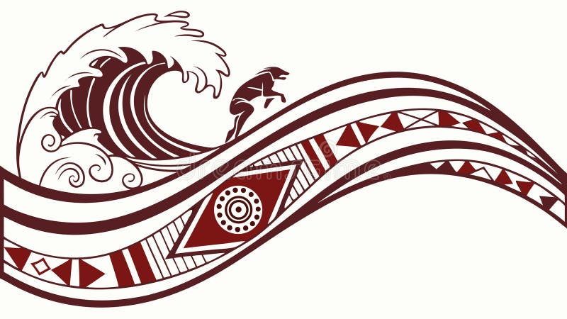 Tribal Wave and Pattern Design, Ocean Cultural Art, Vector Design ...