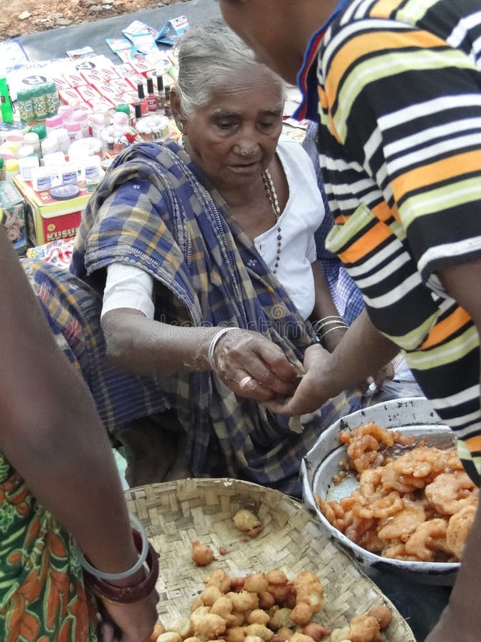 Tribal Woman Sells Freshly Made Snacks Editorial Stock Image - Image of ...