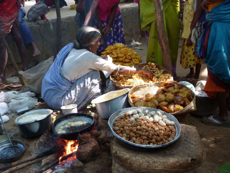Tribal Woman Sells Freshly Made Snacks Editorial Image - Image of ...