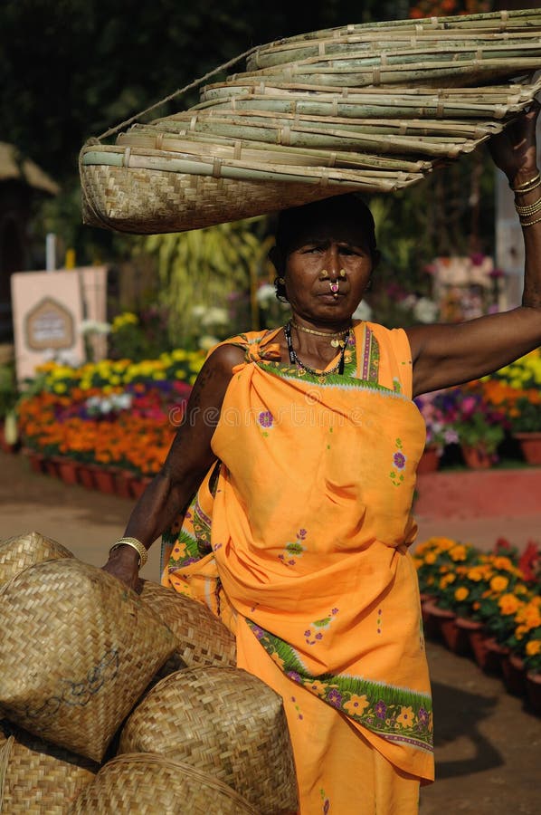 Tribal working woman editorial stock image. Image of paint - 18463949