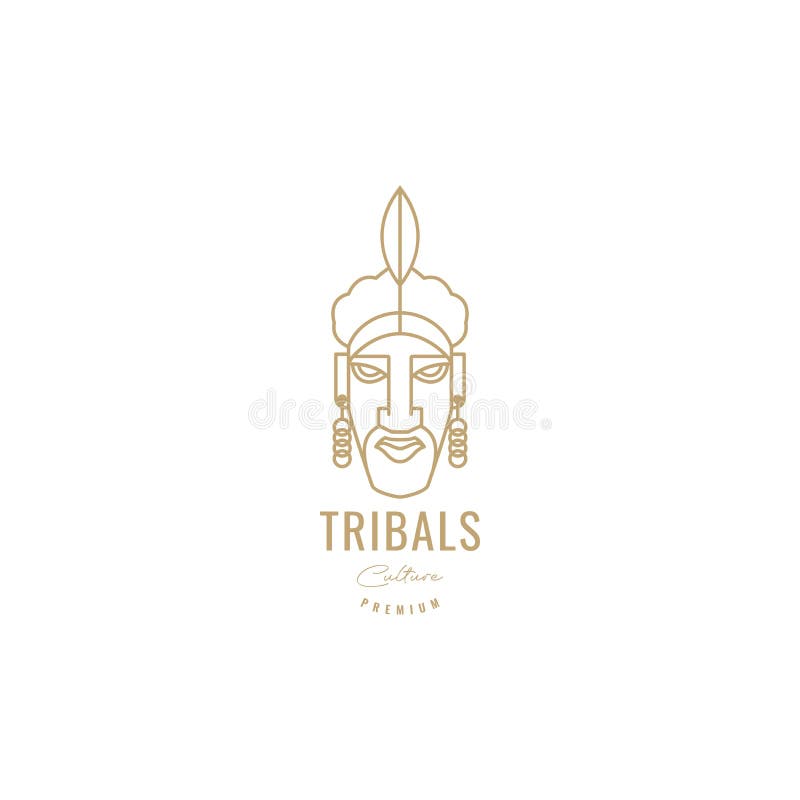 Tribe Culture Face Mask Line Hipster Logo Design Vector Stock Vector ...