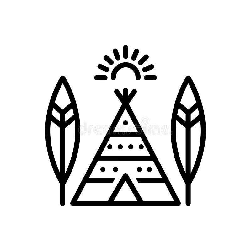 Black Line Icon for Tribe, Caste and Tribal Stock Vector - Illustration ...