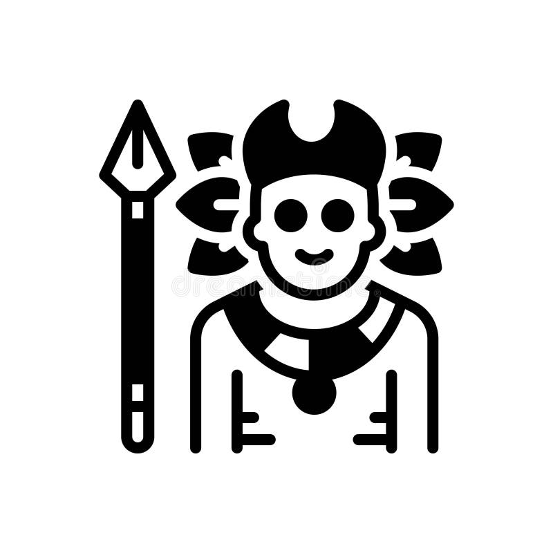 Black Solid Icon for Tribes, Ethnic and People Stock Illustration ...