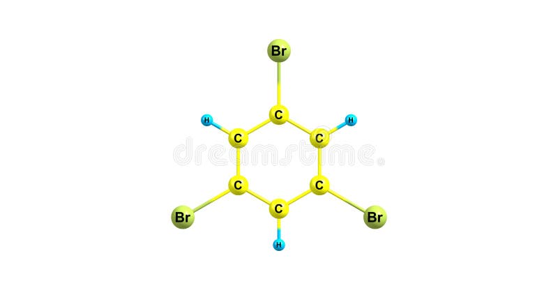 1,3,5-Tribromobenzene Molecular Structure Isolated on White Stock ...