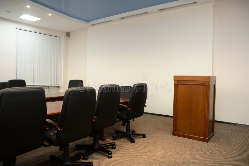 Tribune in conference room stock photo. Image of education - 83124528