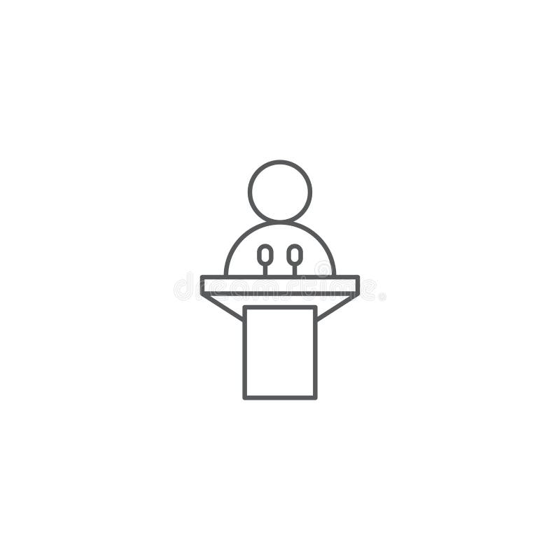 Tribune Orator Speech Vector Icon Symbol Isolated on White Background ...