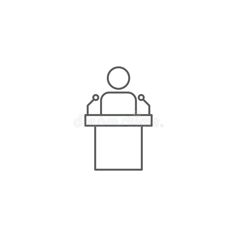 Tribune Orator Speech Vector Icon Symbol Isolated on White Background ...