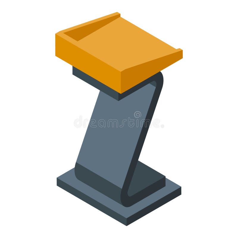 Tribune Podium Icon Isometric Vector. Press Conference Platform Stock ...