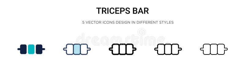 Triceps Bar Icon in Filled, Thin Line, Outline and Stroke Style. Vector ...