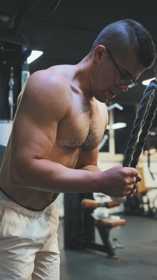 Triceps Exercise Makes an Arabian Jordanian Man. Stock Photo - Image of ...