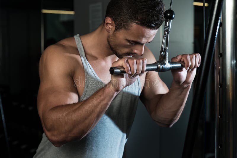 Triceps Pulldown Workout stock photo. Image of lifestyle - 35471578