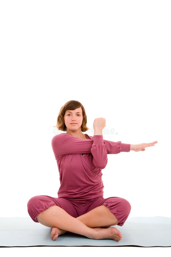 Triceps stretch stock image. Image of exercise, sport - 2463957