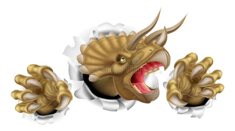T Rex Dinosaur Breaking through Stock Vector - Illustration of claws ...