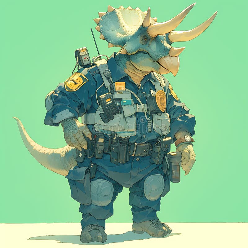 Triceratops on Patrol - Action-Packed Stock Image! Stock Illustration ...