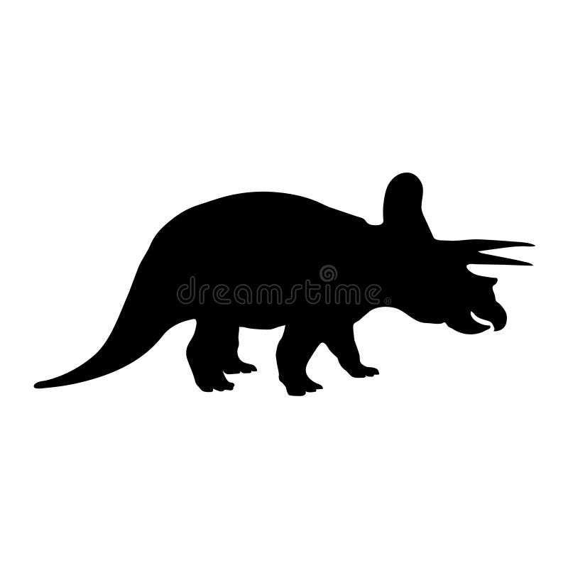Triceratops silhouette stock vector. Illustration of paleontologist ...