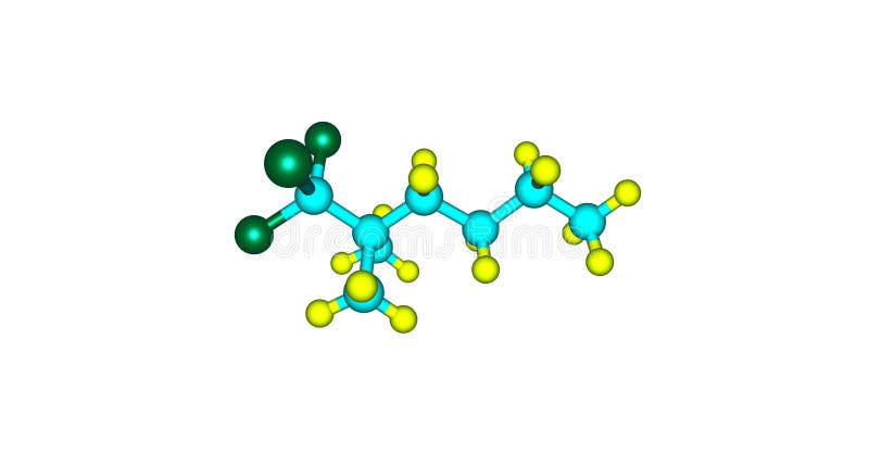 1,1,1-Trichloro-2,2-dimethylhexane Molecular Structure Isolated on ...