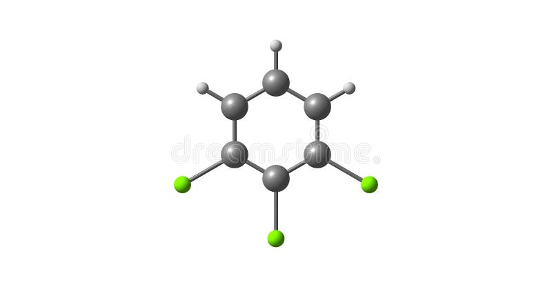 1,2,3-Trichlorobenzene Molecular Structure Isolated on White Stock ...