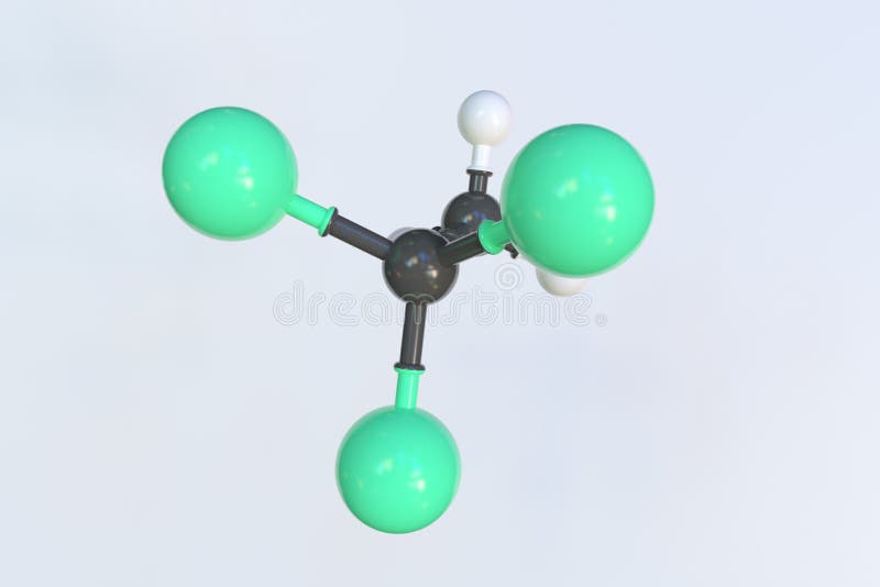 1,1,1-trichloroethane Molecule, Isolated Molecular Model. 3D Rendering ...