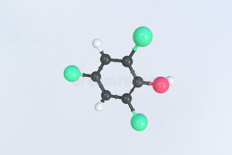 Trichlorophenol (TCP, 2,4,6-trichlorophenol) Molecule Stock Vector ...