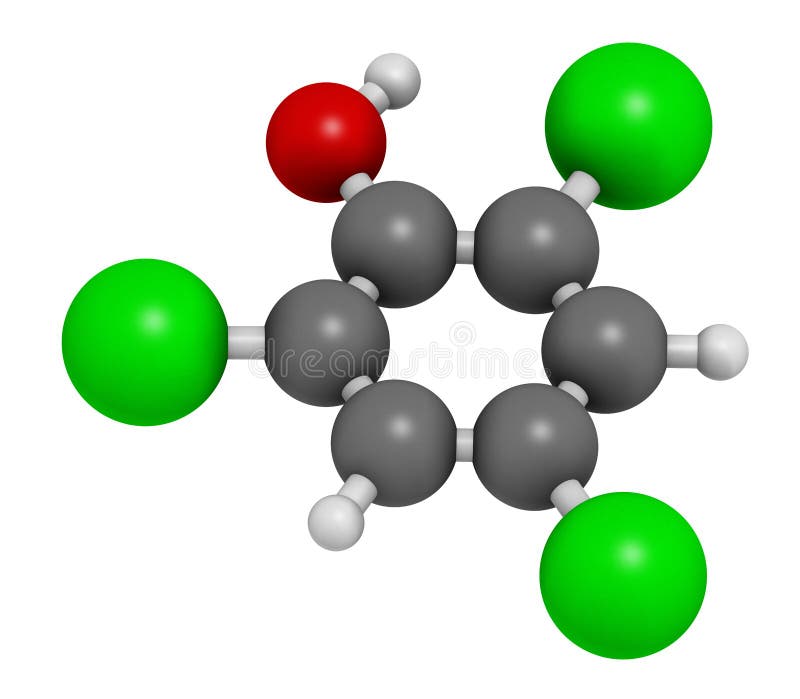 Trichlorophenol TCP, 2,4,6-trichlorophenol Molecule. Skeletal Formula ...